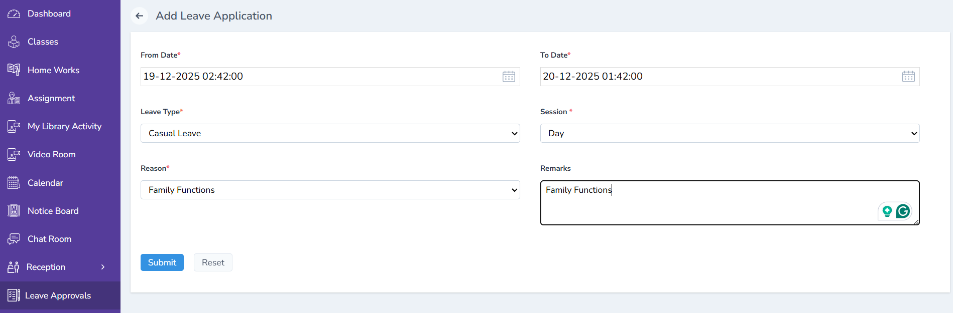 Leave Management System | GegoK12 Absence Tracker